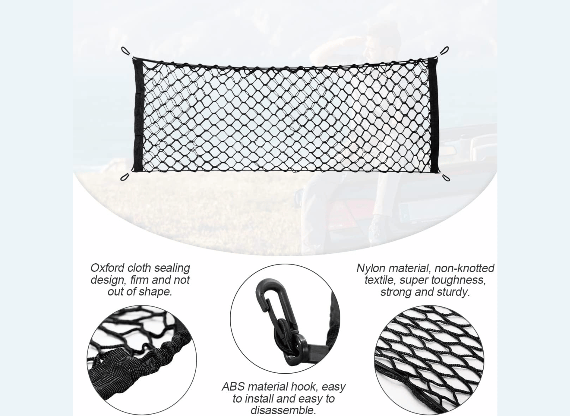 An Adjustable Cargo Net For Ultimate Car Storage Solutions