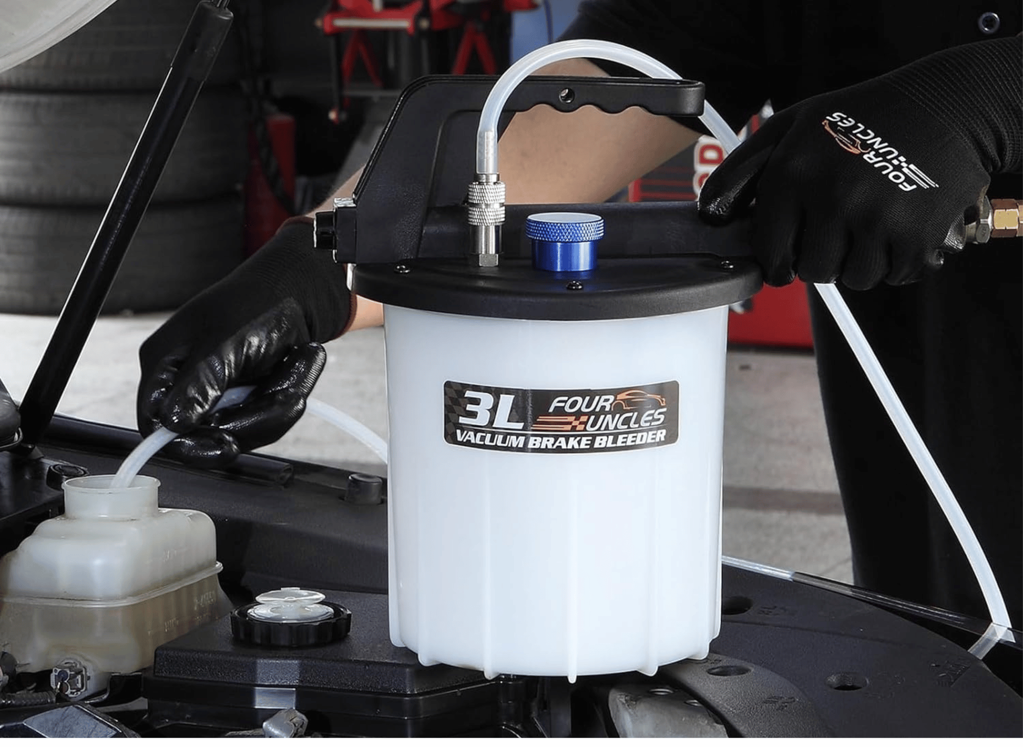 A FOUR UNCLES Brake Bleeder Will Simplify Brake Maintenance